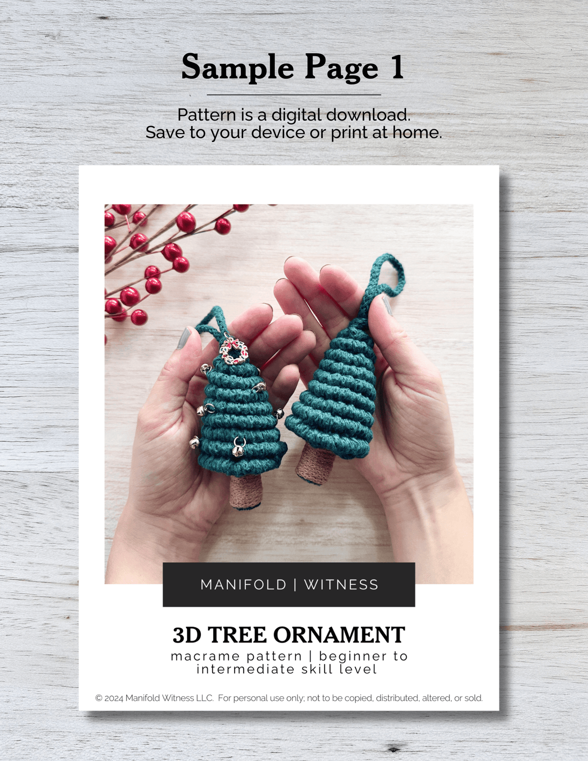 3D Tree Ornament Pattern | Beginner to Intermediate – Manifold Witness