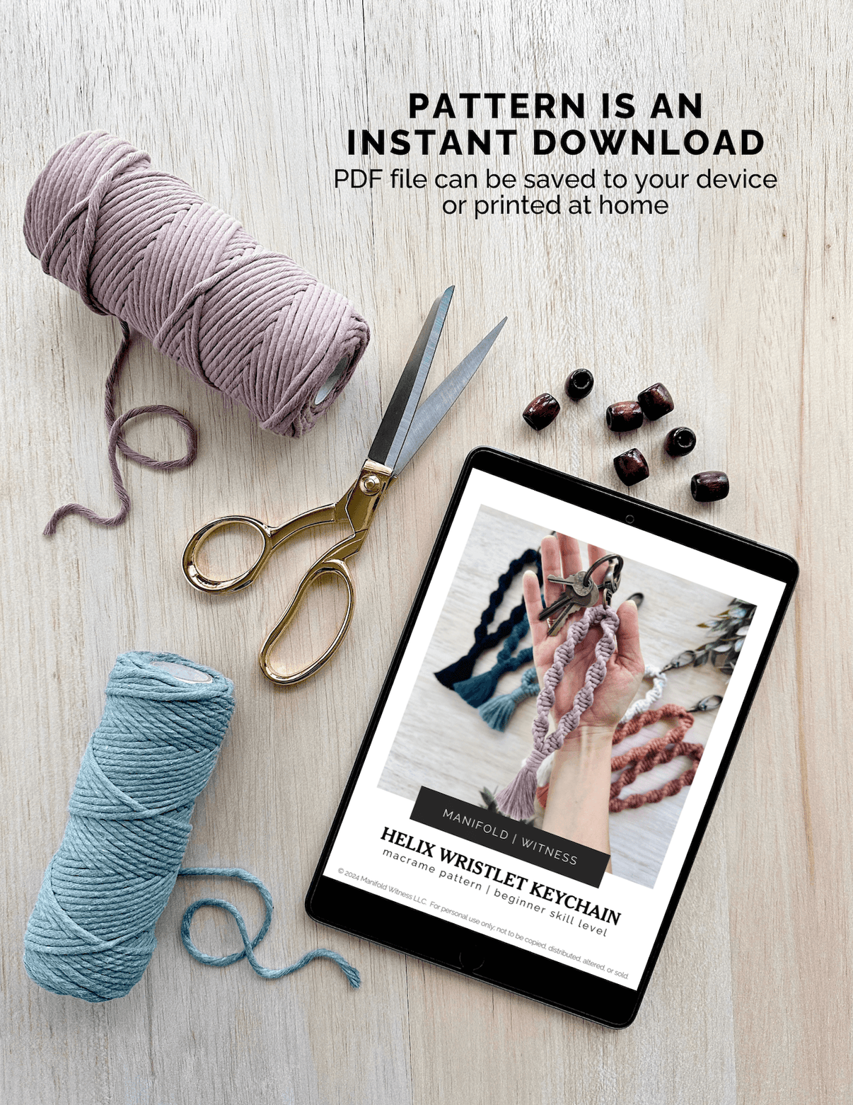 Macrame Wristlet Keychain Pattern | Beginner | Helix – Manifold Witness