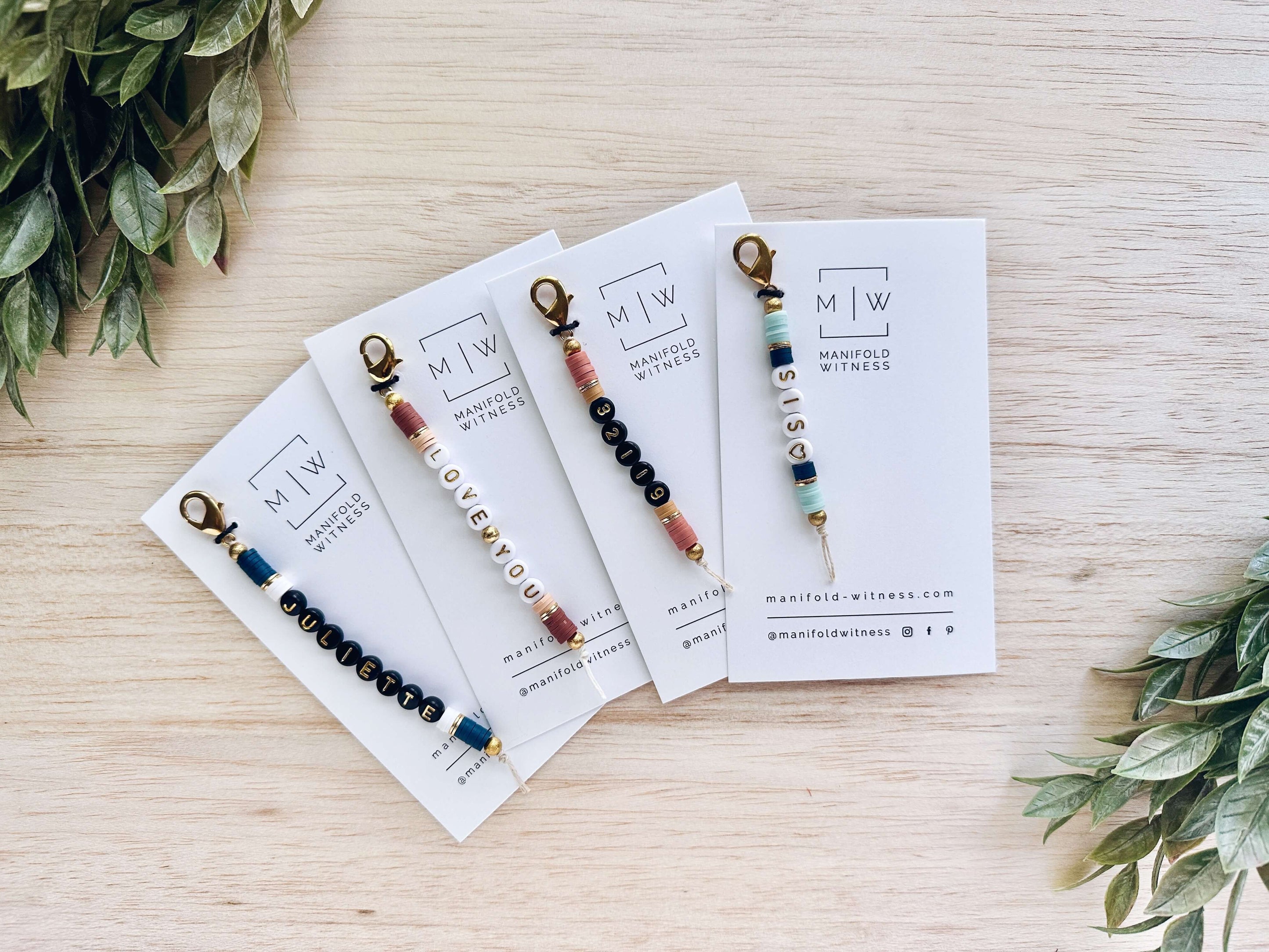 Personalized Letter Bead Keychain – Manifold Witness
