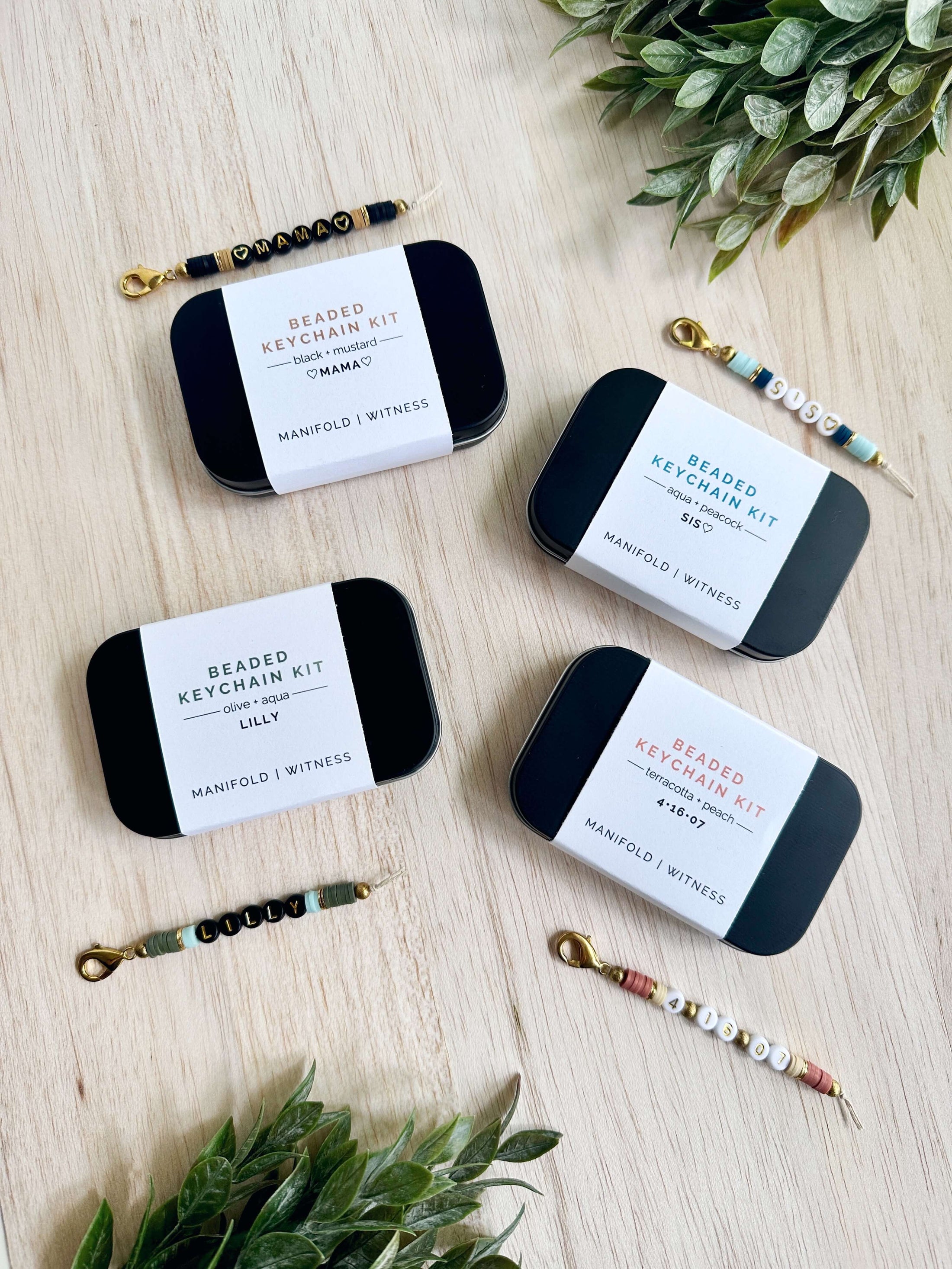 Personalized Letter Bead Keychain Kit | Reusable Aluminum Tin ...