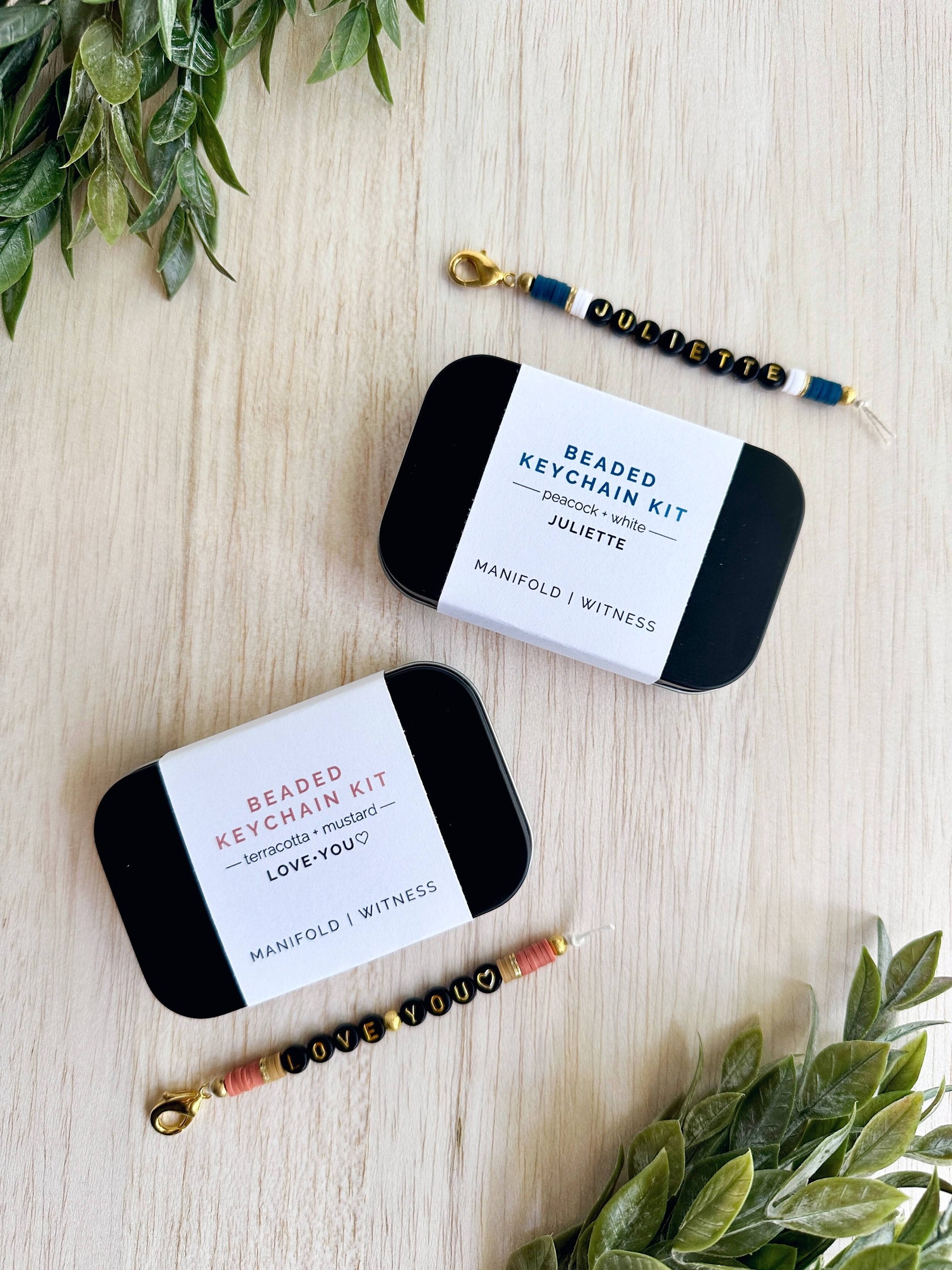 Personalized Letter Bead Keychain Kit | Reusable Aluminum Tin ...