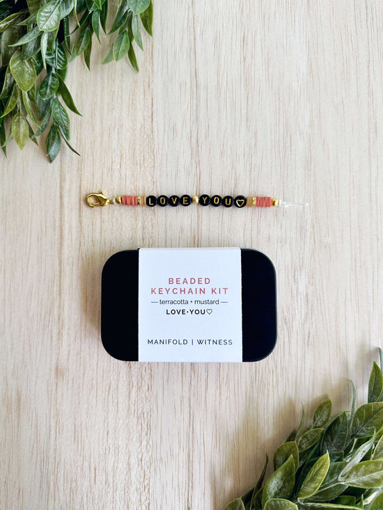 Personalized Letter Bead Keychain Kit | Reusable Aluminum Tin ...