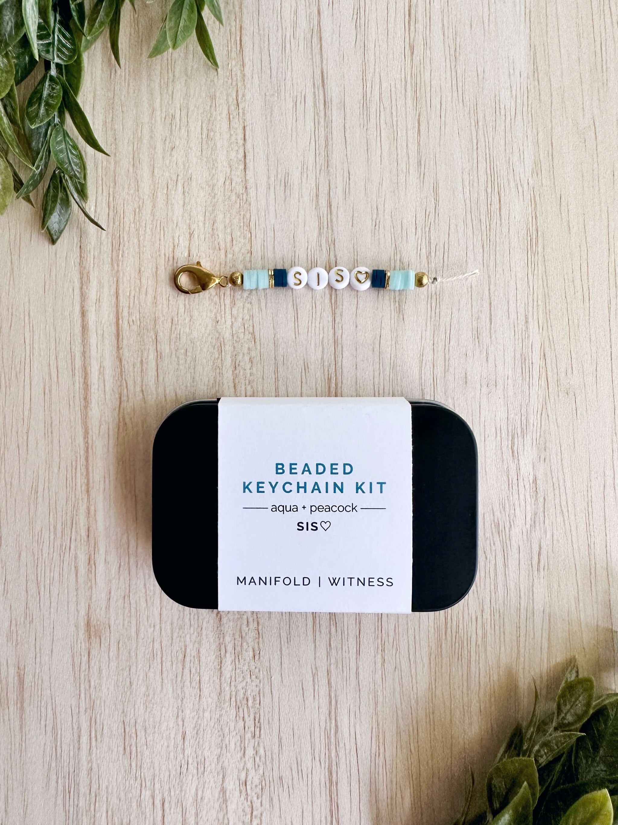 Personalized Letter Bead Keychain Kit | Reusable Aluminum Tin ...